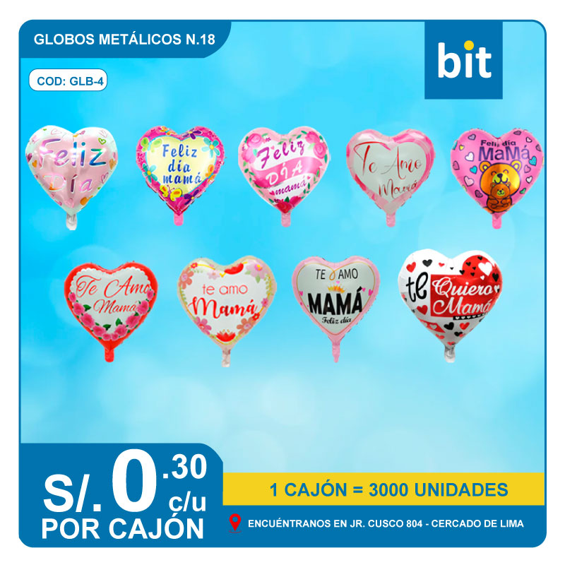 C03- GLOBOS METÁLICOS N.18 / COD GLB-4 - CJN 3000 UNDS